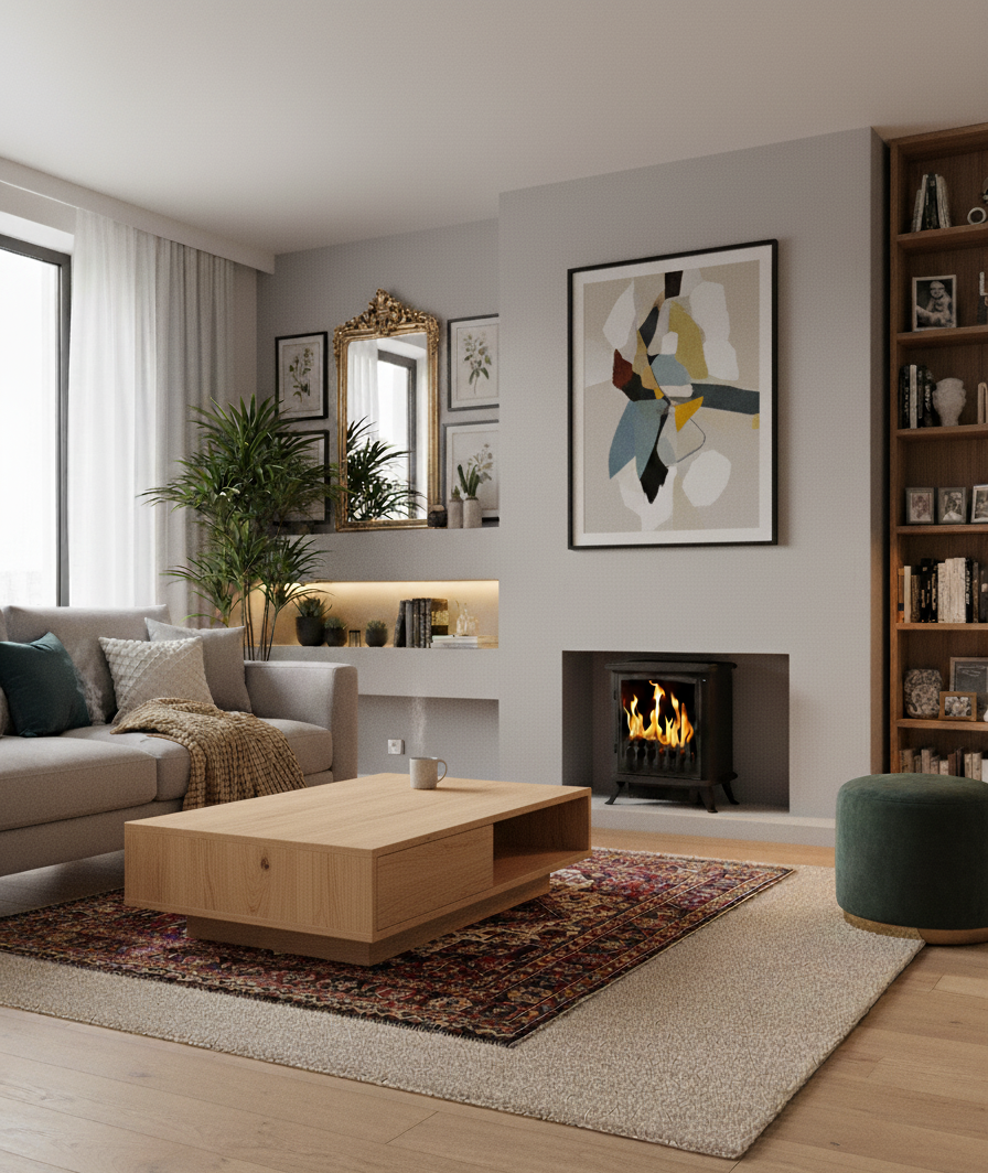 Chimenea eléctrica Fire Glass de 45 cm con efecto de llama 3D Chemin ...