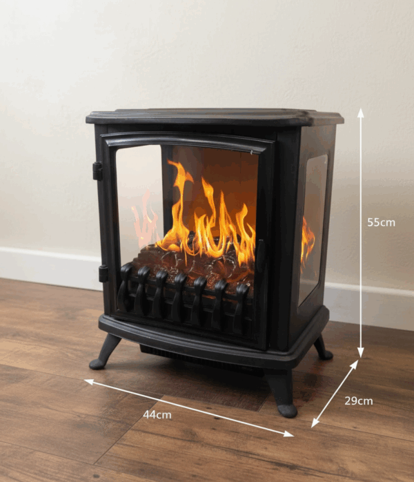 Chimenea eléctrica Fire Glass de 45 cm con efecto de llama 3D Chemin ...